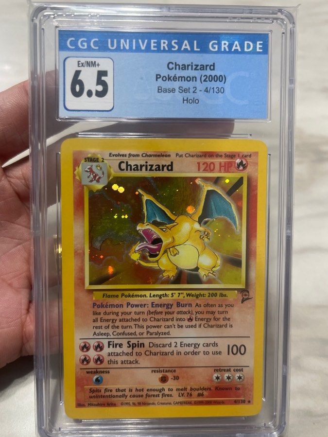 CGC 6.5 base set 2 charizard, Hobbies & Toys, Toys & Games on Carousell