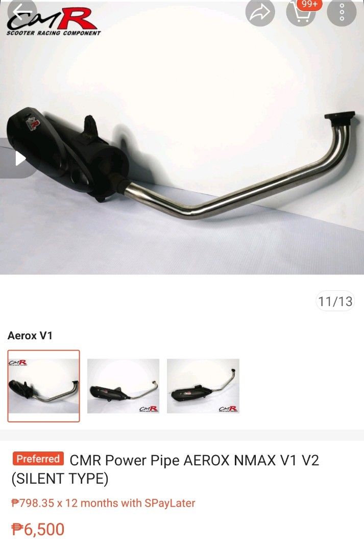 cmr power pipe for aerox v1 on Carousell