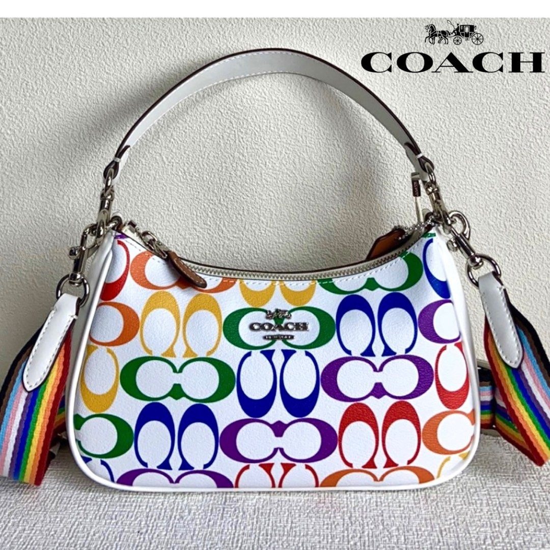 Coach Teri Shoulder Bag In Rainbow Signature Canvas (Women Crossbody ...