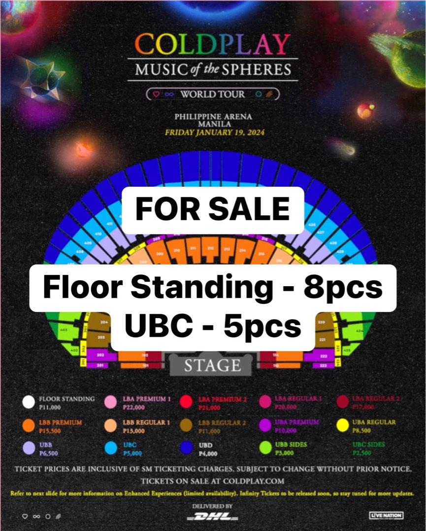 COLDPLAY Music of the Spheres World Tour Ticket, Tickets & Vouchers ...