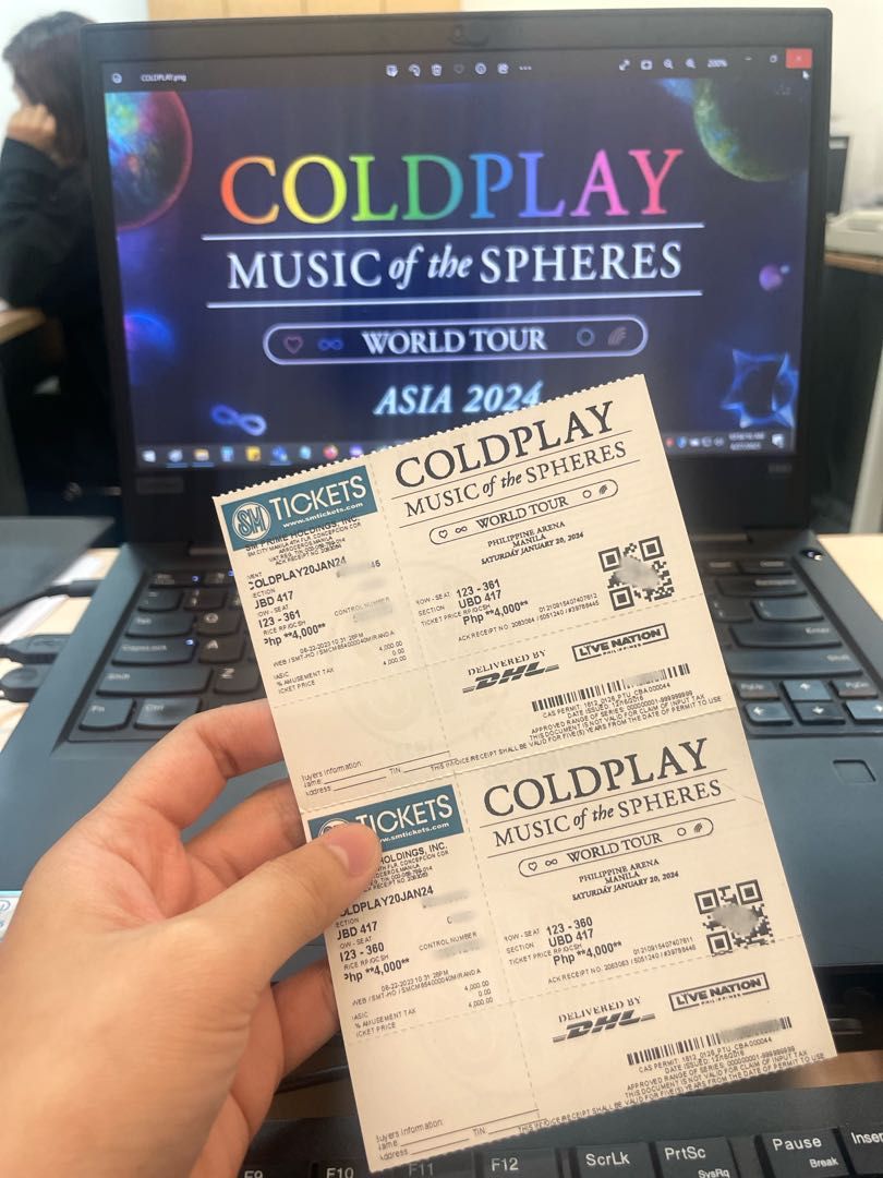 COLDPLAY PH TICKET 2024, Tickets & Vouchers, Event Tickets on Carousell