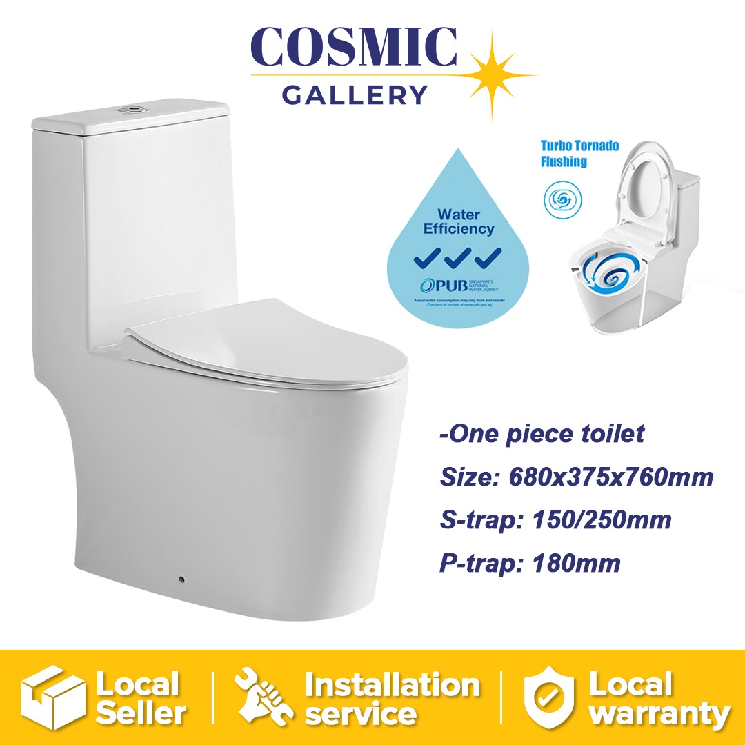 COSMOS 3032 One Piece (S TRAP) Toilet Bowl, Powerful & Quiet Turbo ...