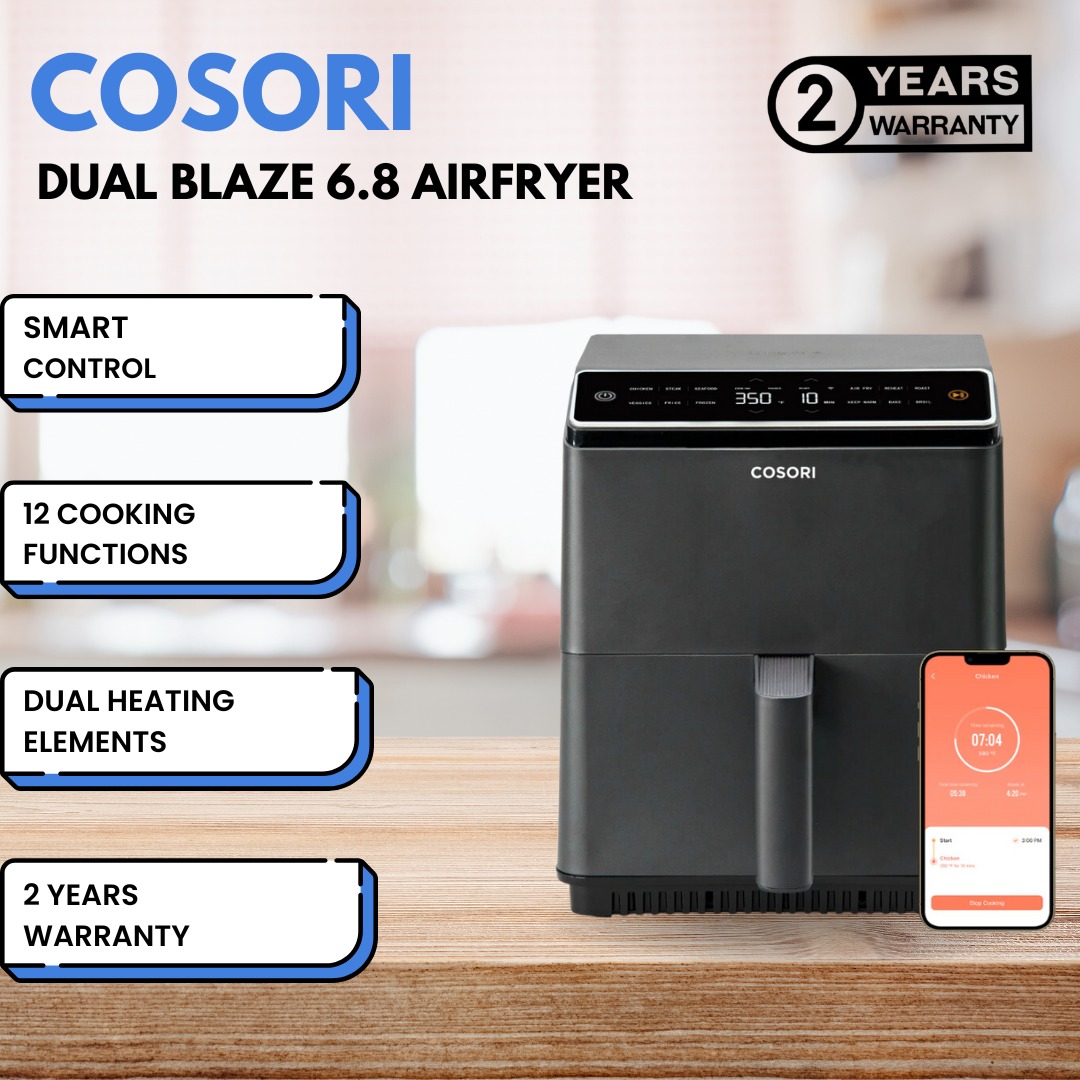 Cosori Dual Blaze Smart Air Fryer 12 in 1 One-touch Presets App Control ...