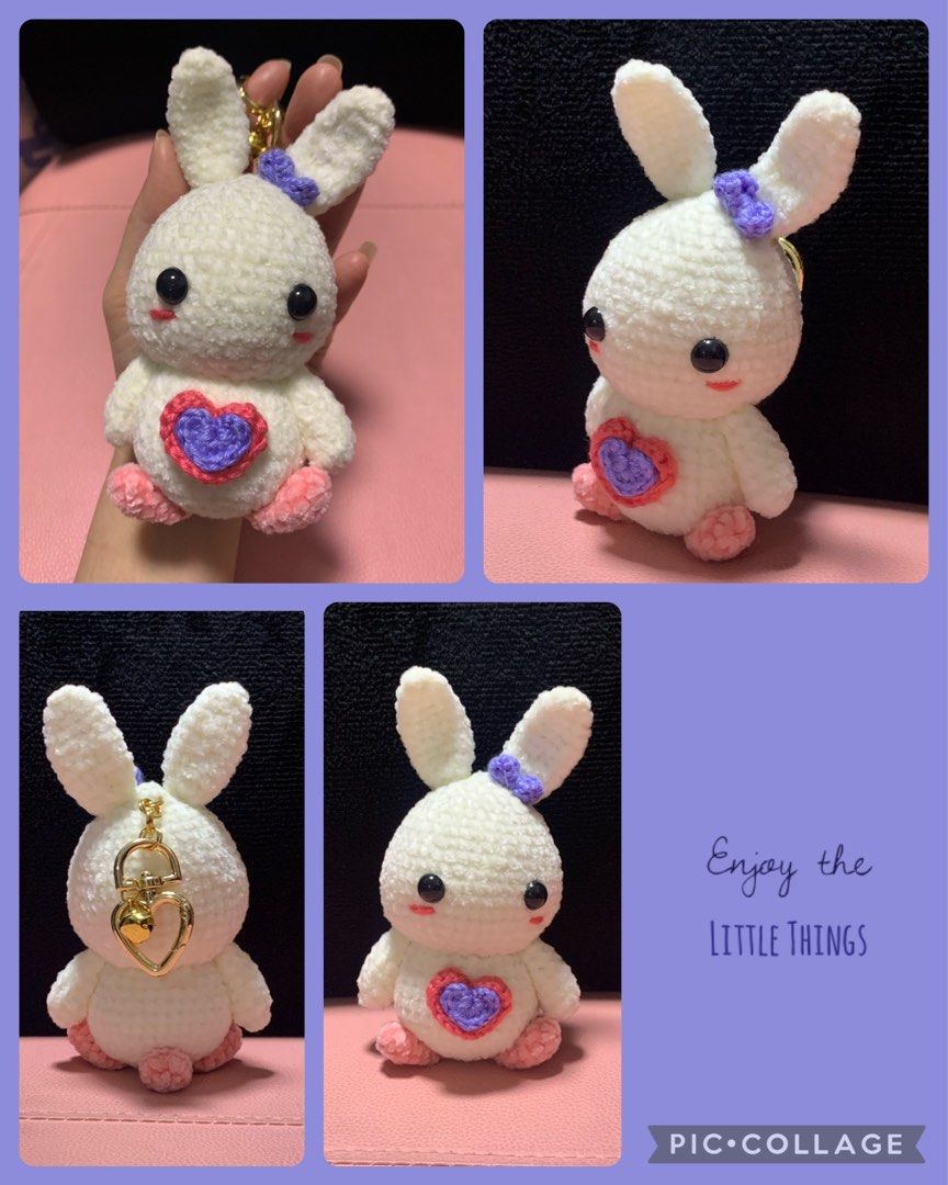 Amigurumi Crochet Velvet Rabbit Keychain (palm size), Hobbies & Toys ...