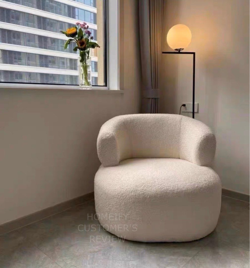 DARLO Modern Boucle Lounge Chair, Furniture & Home Living, Furniture ...