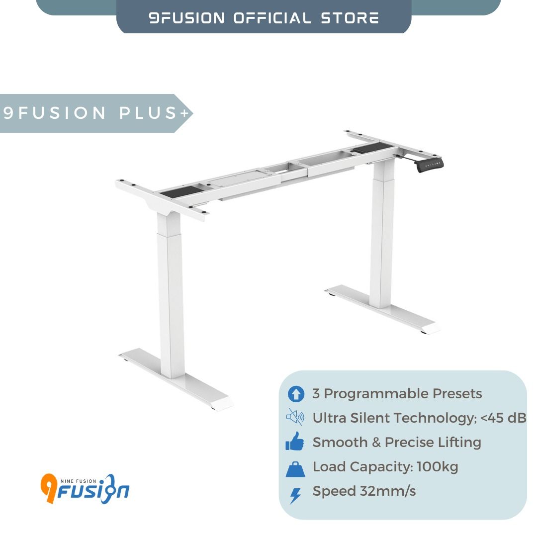 Fusion Desk Plus Height Adjustable Table, Furniture & Home Living ...