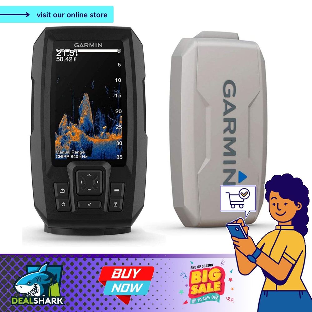 Garmin Striker Vivid 4cv Bundle with Transducer and Protective Cover, 4 ...