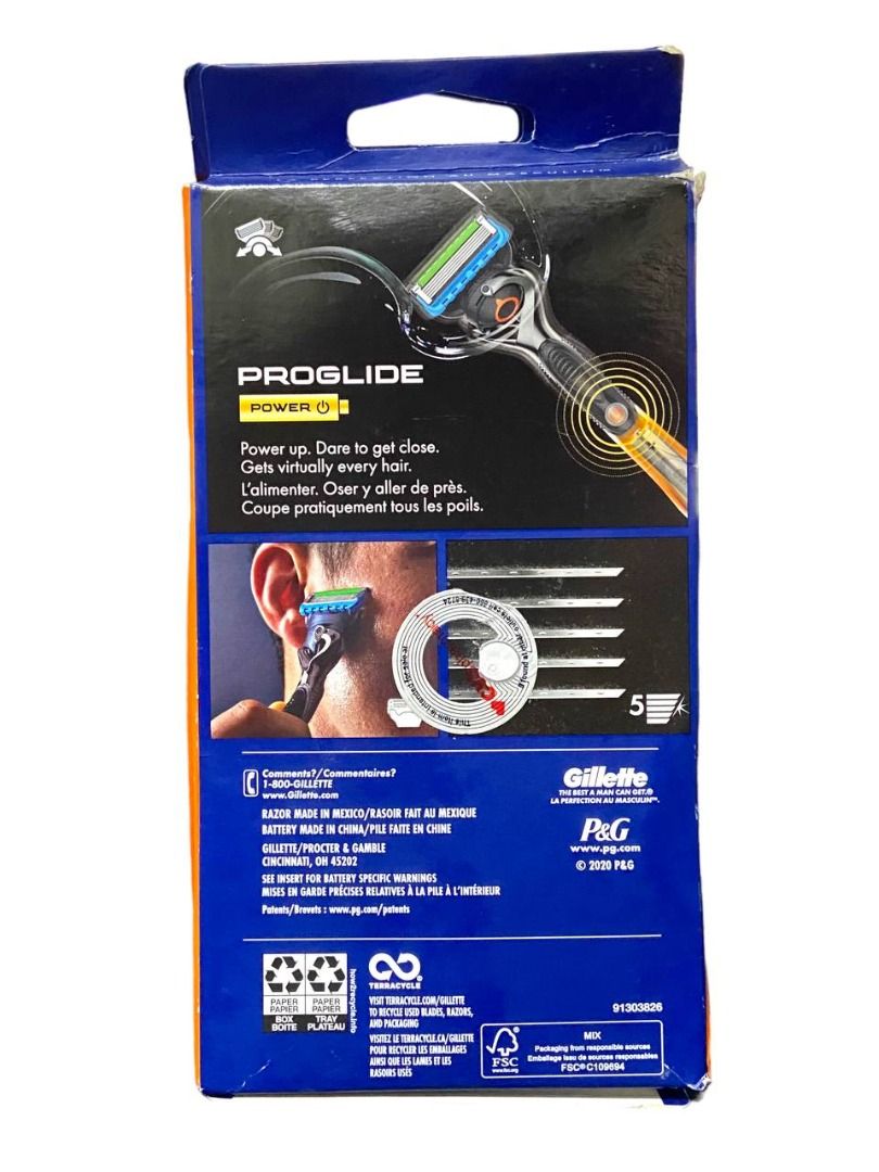 Gillette ProGlide Power Razors for Men, 1 Gillette Razor, 1 Razor Blade ...