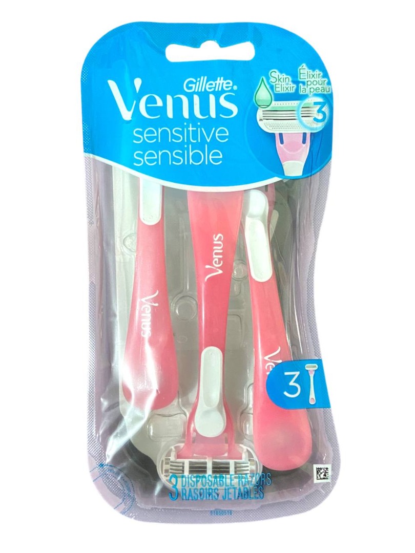 Gillette Venus Sensitive Sensible 3 Disposable Razors 1 Set, Beauty ...