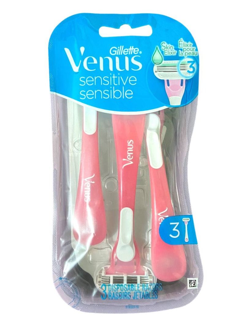 Gillette Venus Sensitive Sensible 3 Disposable Razors 1 Set, Beauty ...