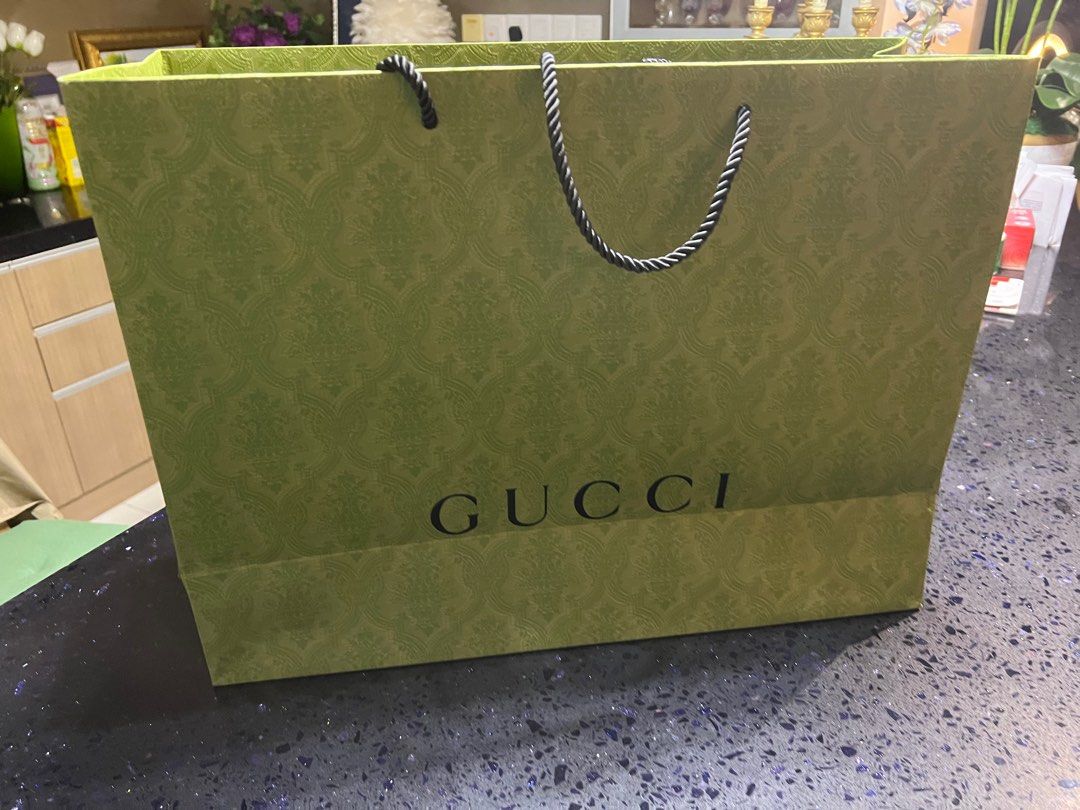 Gucci paper bag, Luxury, Bags & Wallets on Carousell