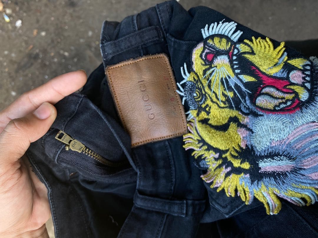 Gucci tiger patch, Women's Fashion, Bottoms, Jeans on Carousell