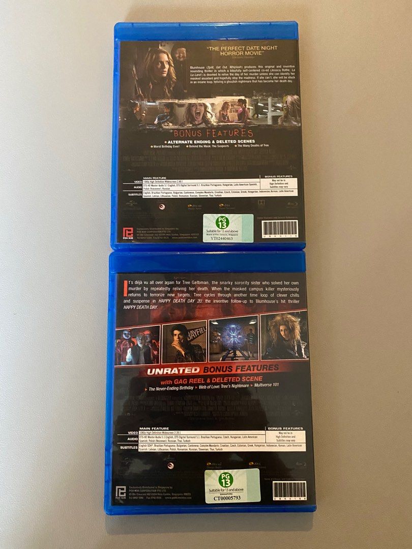 Happy Death Day Blu Ray Collection (Part 1&2), Hobbies & Toys, Music ...