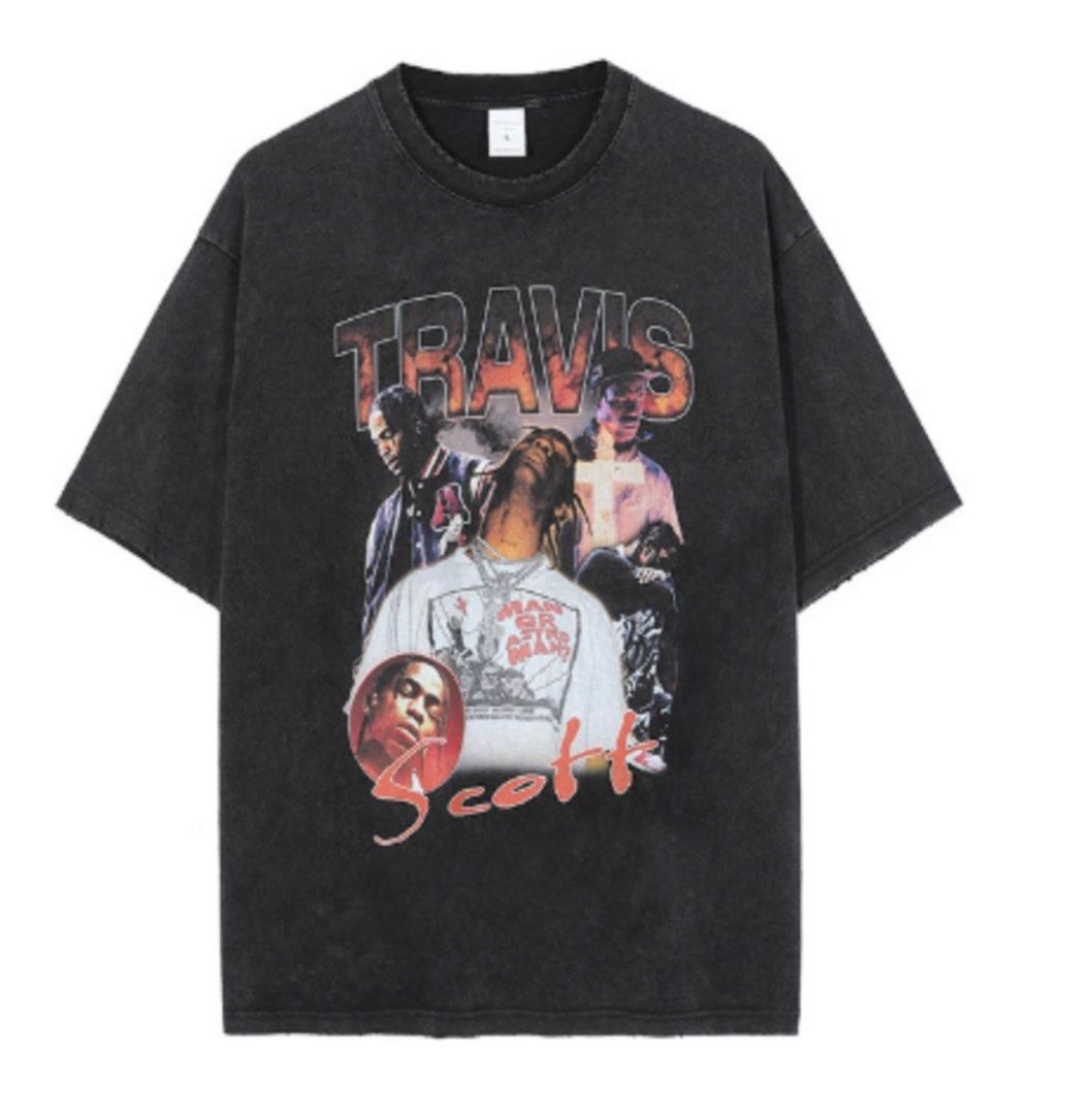 Hip Hop Rapper Graphic Tee Vintage Acid Washed T Shirt Travis Scott ...