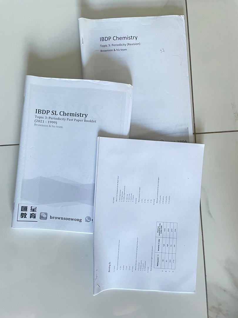 IBDP Chemistry (Topic 3: Periodicity Past Paper Booklet), 興趣及遊戲, 書本 ...
