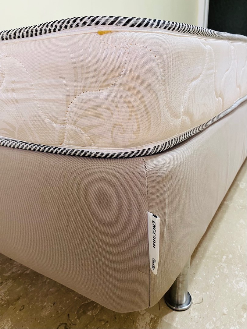 IKEA bed frame & a normal mattress, Furniture & Home Living, Furniture ...