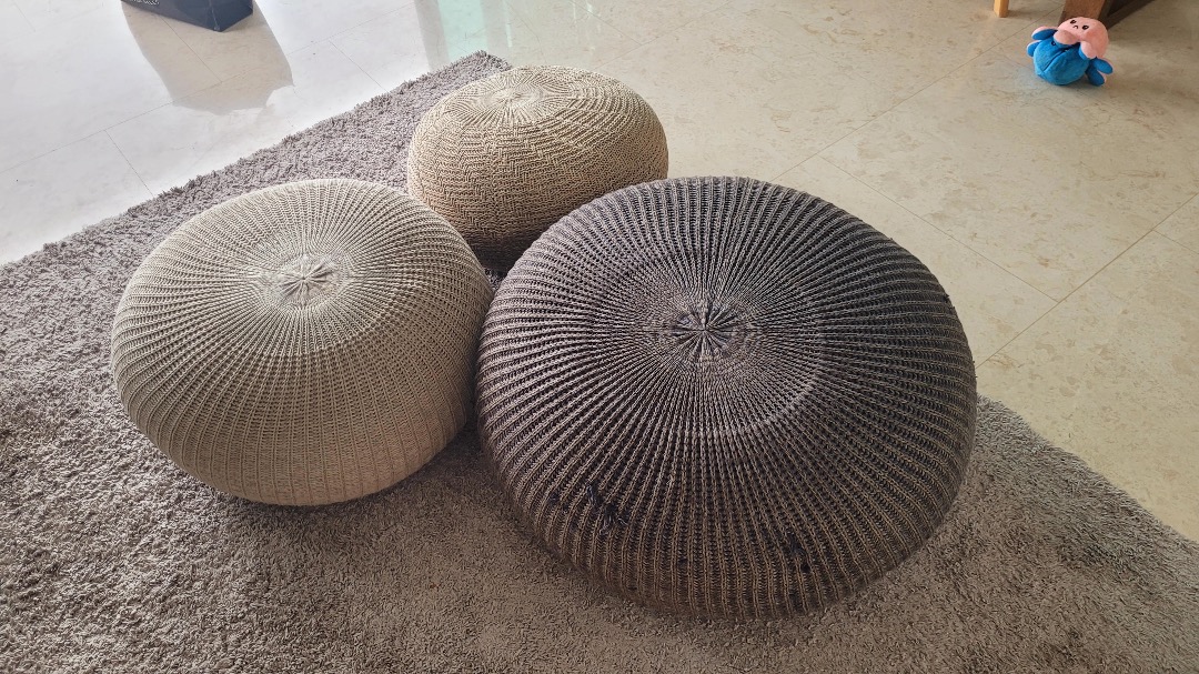 IKEA SANDARED : Set of 3 pouffes, Furniture & Home Living, Home Decor ...