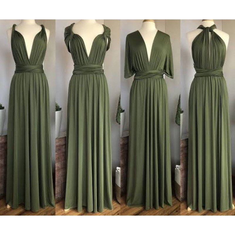 Infinity Gown (Army Green) on Carousell
