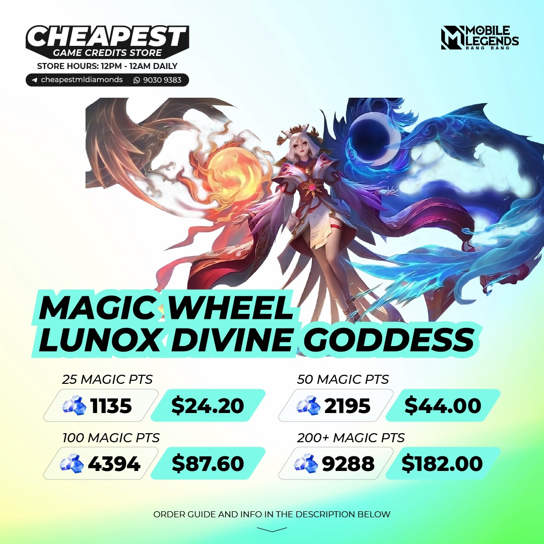 [INSTANT] Mobile Legend Diamonds Lunox "Divine Goddess" Legend Magic ...