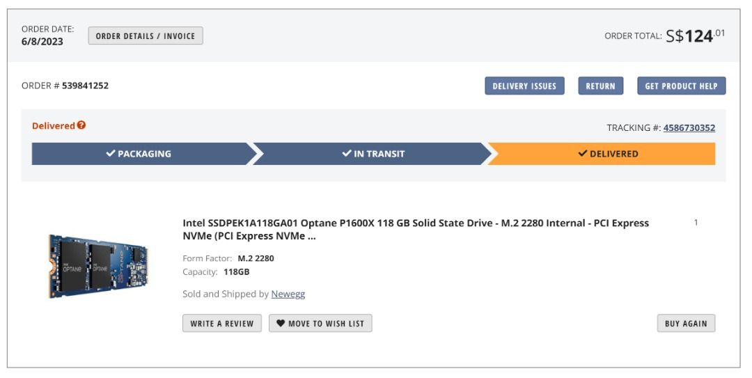 Intel OPTANE DC SSD P1600X Series 118GB M.2 PCIE 2280 3D XPoint Data Center Enterprise Server ...
