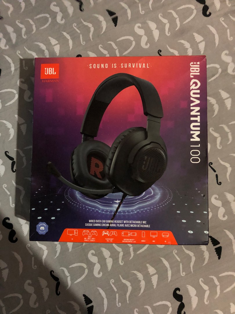 JBL Quantum 100 Headset / Headphone with Mic, Audio, Headphones ...