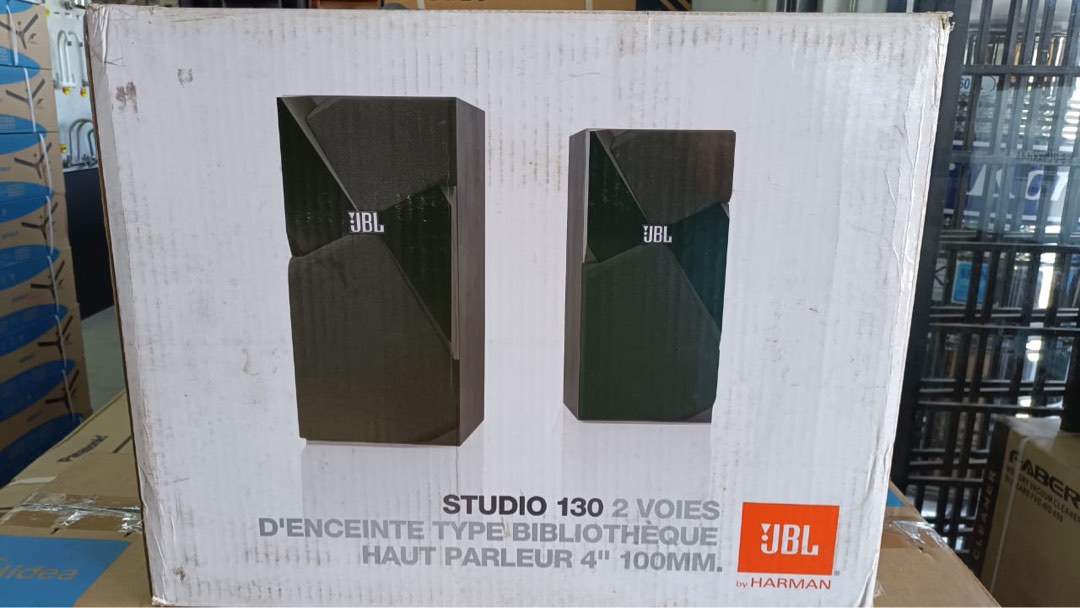 JBL Studio 130 4" 2-Way Bookshelf Speaker (Pair, Black), Audio ...