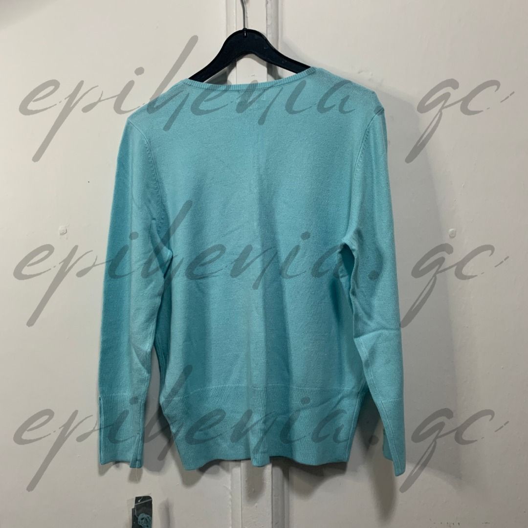 JM Collection Baby Blue Sweater, Women's Fashion, Coats, Jackets and ...