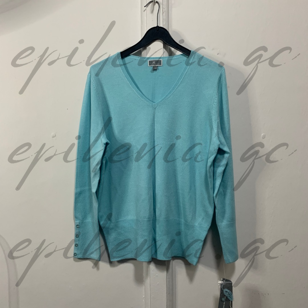 JM Collection Baby Blue Sweater, Women's Fashion, Coats, Jackets and ...