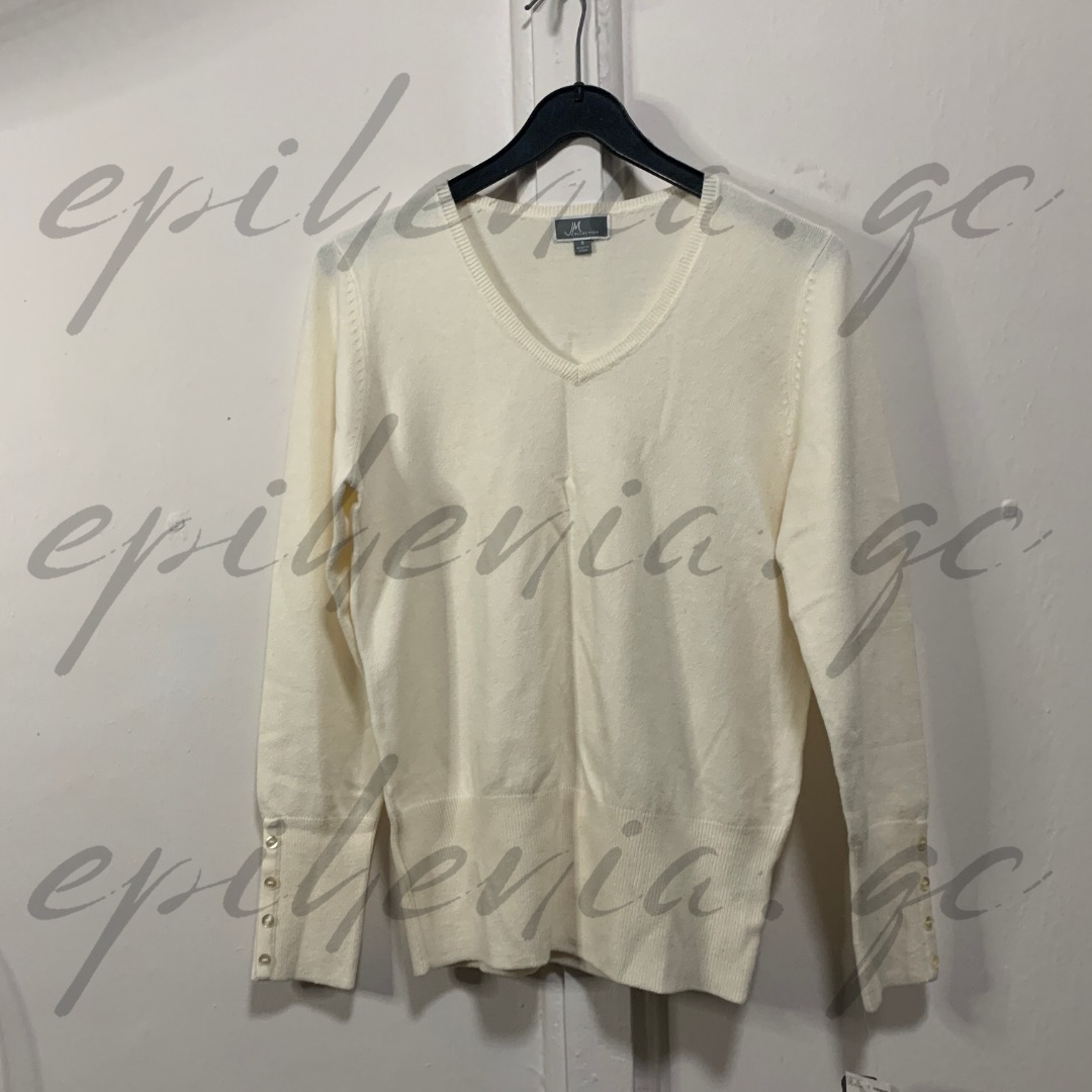 JM Collection Cream Sweater, Women's Fashion, Coats, Jackets and ...