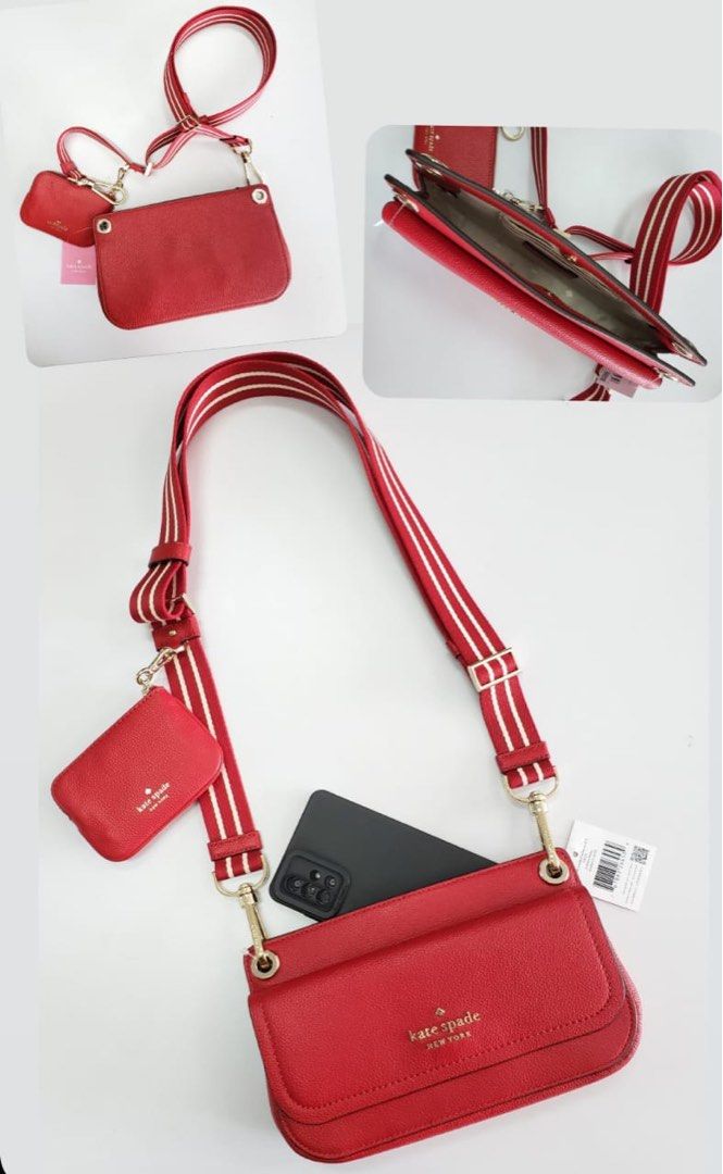 Kate spade Ks rosie pebbled leather small flap Candied red. 21x13x4cm ...