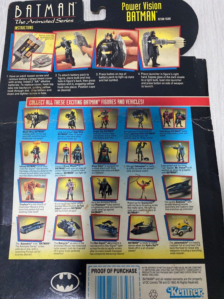 KENNER - BATMAN THE ANIMATED SERIES - BATCYCLE, ROBIN, KNIGHT STAR BATMAN, TORNADO BATMAN, POWER ...