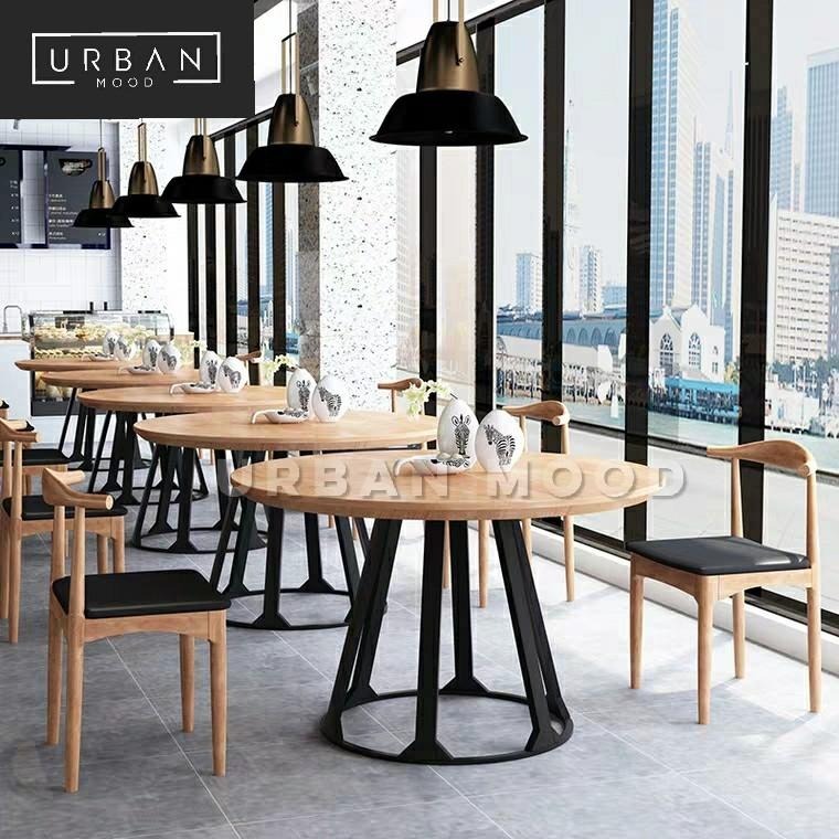 LOCO Rustic Round Pine Wood Dining Table, Furniture & Home Living, Furniture, Tables & Sets on ...