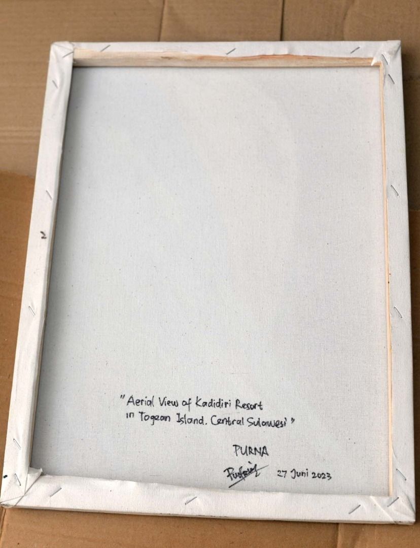 Lukisan Kanvas Acrylic 100% Asli 30x40- Togean Island Central Sulawesi, Desain & Kerajinan ...