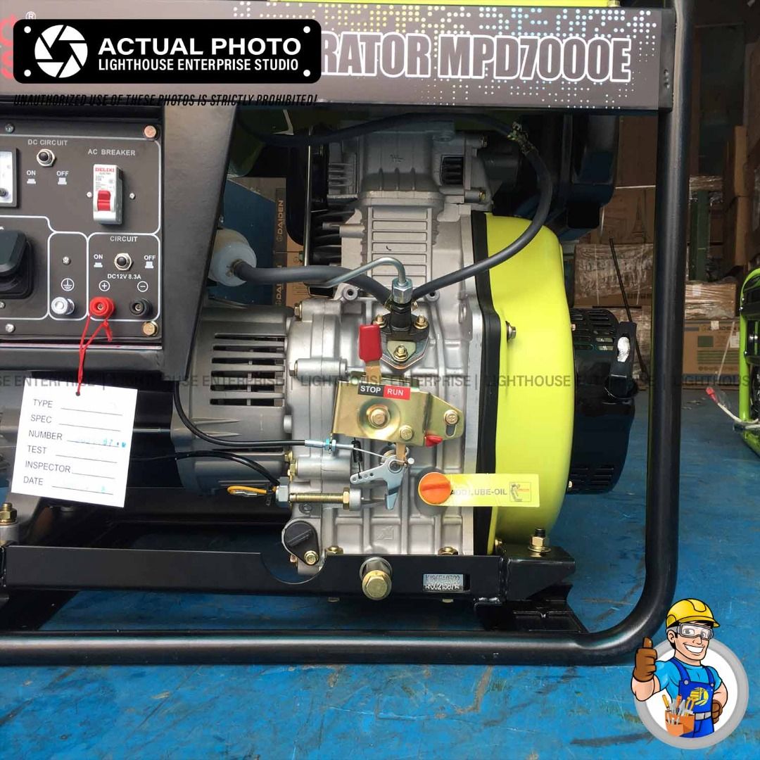 MARPRO USA 7000W / 7Kva Open Type Air-Cooled Diesel Generator Set with ...