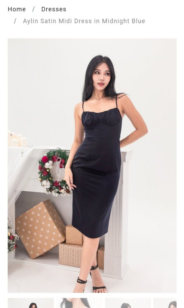 Mikayla Aylin Satin Midi dress, Women's Fashion, Dresses & Sets, Dresses on Carousell
