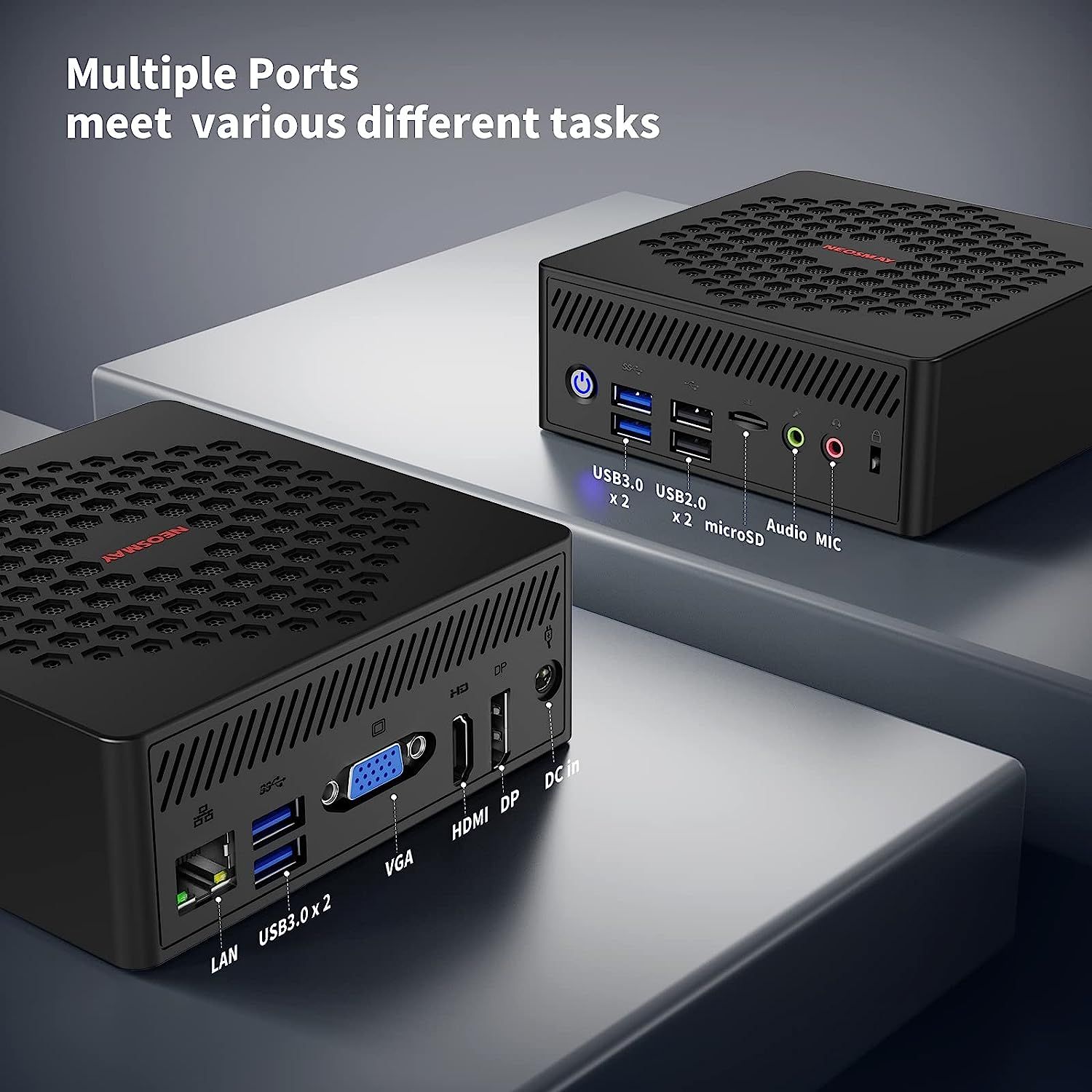 Mini PC Fanless Desktop Mini Computer Windows 11 Pro Micro PC Pentium ...