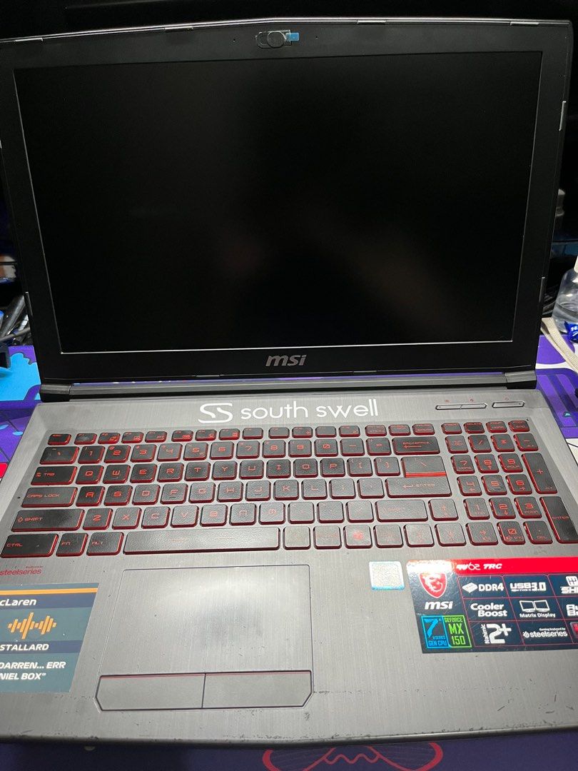 MSI GV62 7RC i5 mx150 gaming laptop still with good battery health freebies included laptop bag ...