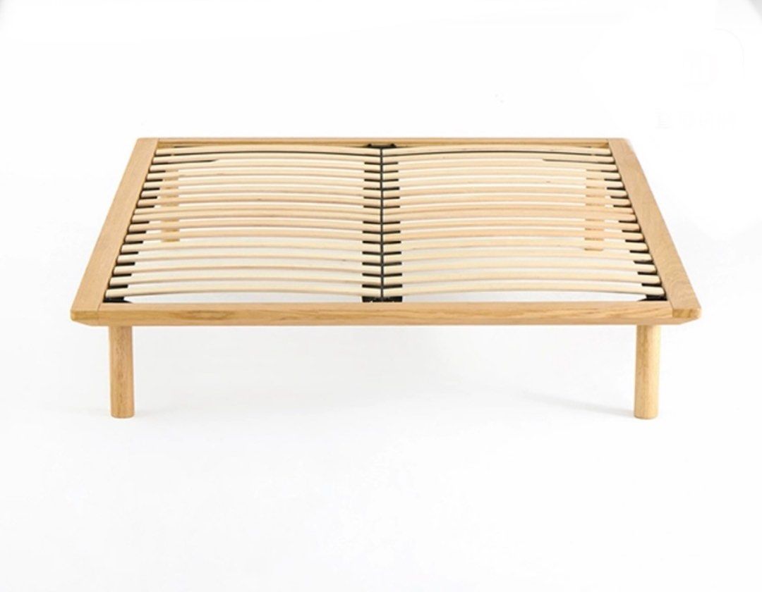 Muji double bed frame oak, Furniture & Home Living, Furniture, Bed ...