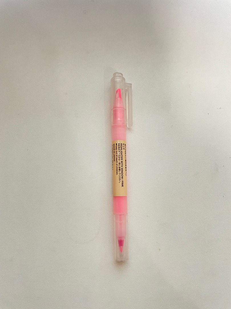 Muji Highlighter with Window Pink on Carousell