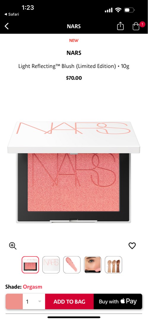 Nars orgasm limited edition 10g, Beauty & Personal Care, Face, Makeup on Carousell