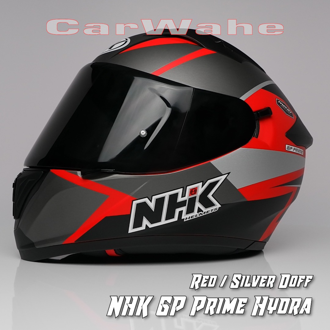NHK GP Prime Hydra Red Silver Doff, Motorbikes, Motorbike Parts & Accessories, Helmets and other ...