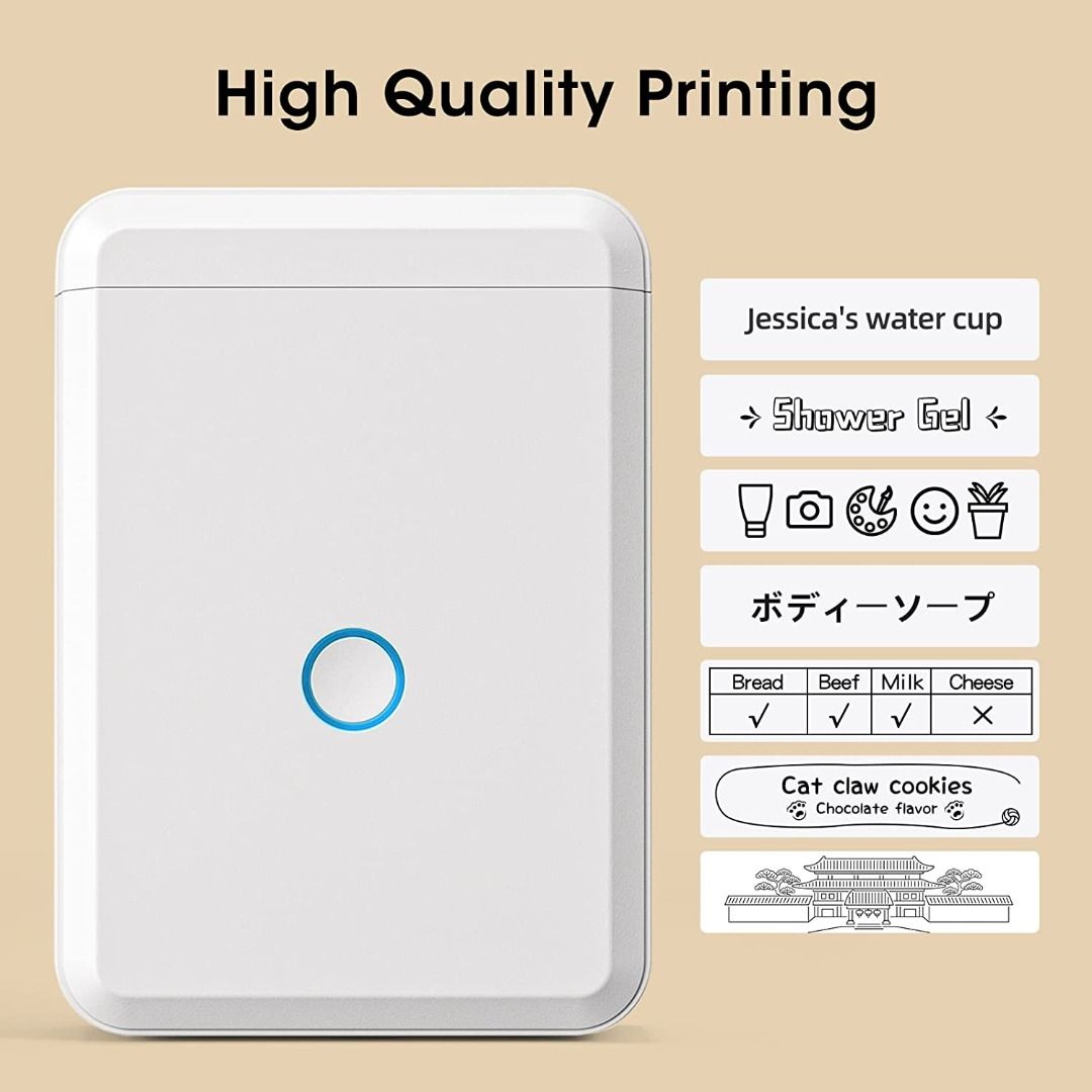 Nimbot Label Maker D110 Portable Wireless Connect Rechargeable Mini ...
