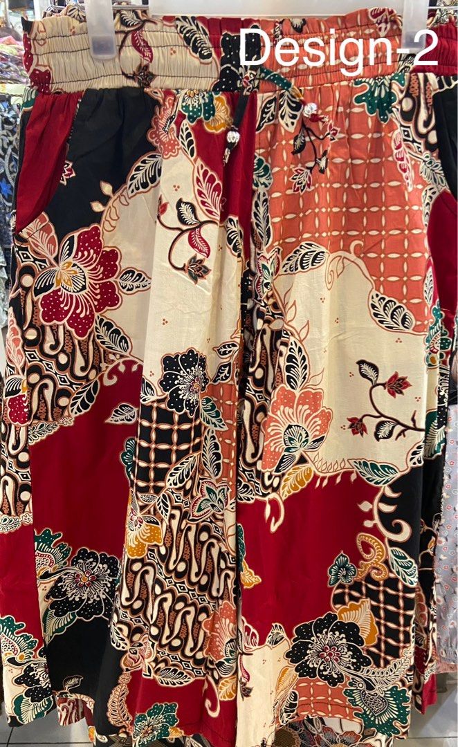 Nyonya Peranakan Bird and Plant motif (3/4 Pants) all size, rubberise ...