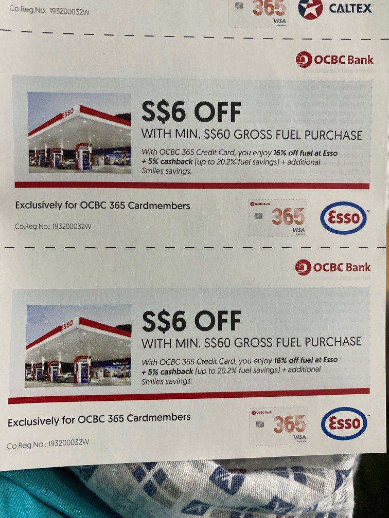 OCBC Caltex / Esso Voucher, Tickets & Vouchers, Vouchers on Carousell