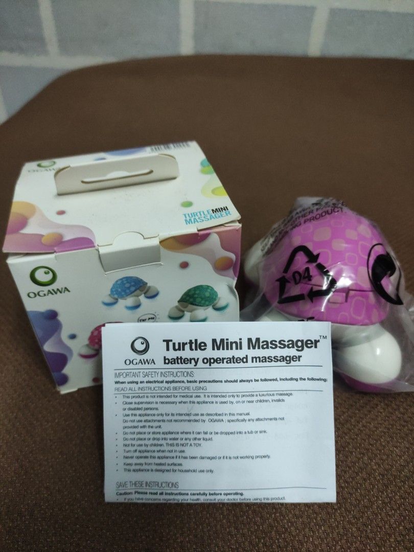 Ogawa Turtle Mini Massager (Pink), Health & Nutrition, Massage Devices ...