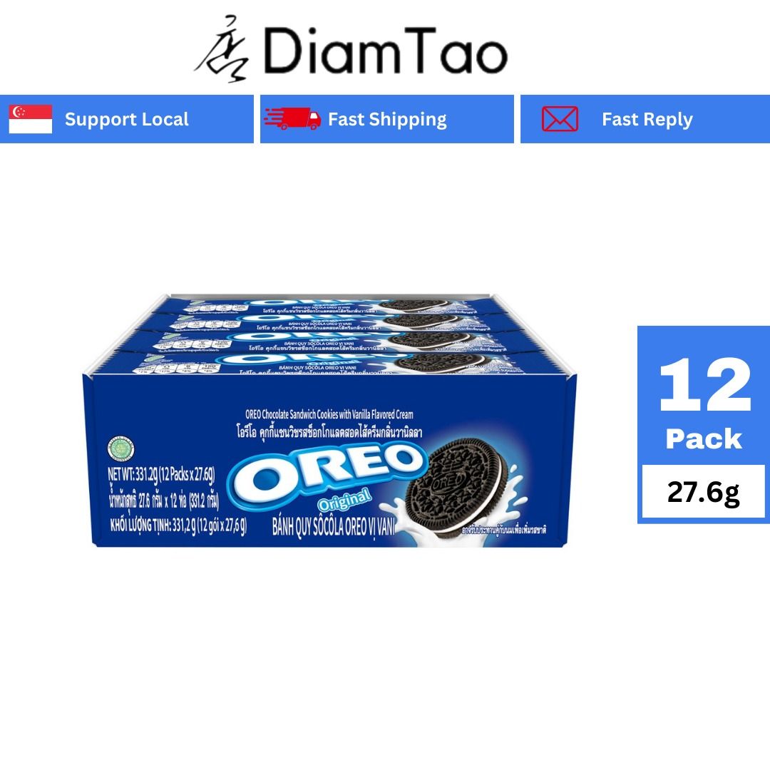 Oreo Cookies Original Box of 12 x 27g, Food & Drinks, Other Food ...