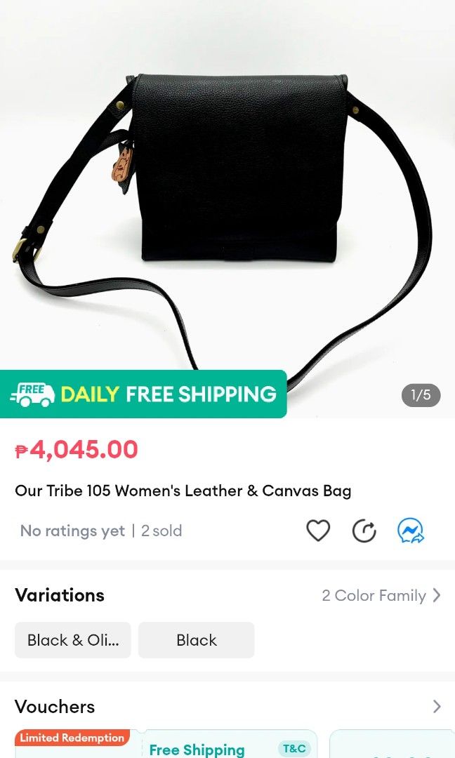 Our Tribe Leather and Canvass Bag, Women's Fashion, Bags & Wallets ...