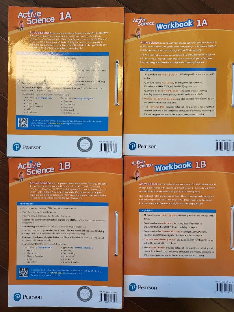 Pearson Active Science + Workbook 1A / 1B, 興趣及遊戲, 書本 & 文具, 教科書 - Carousell