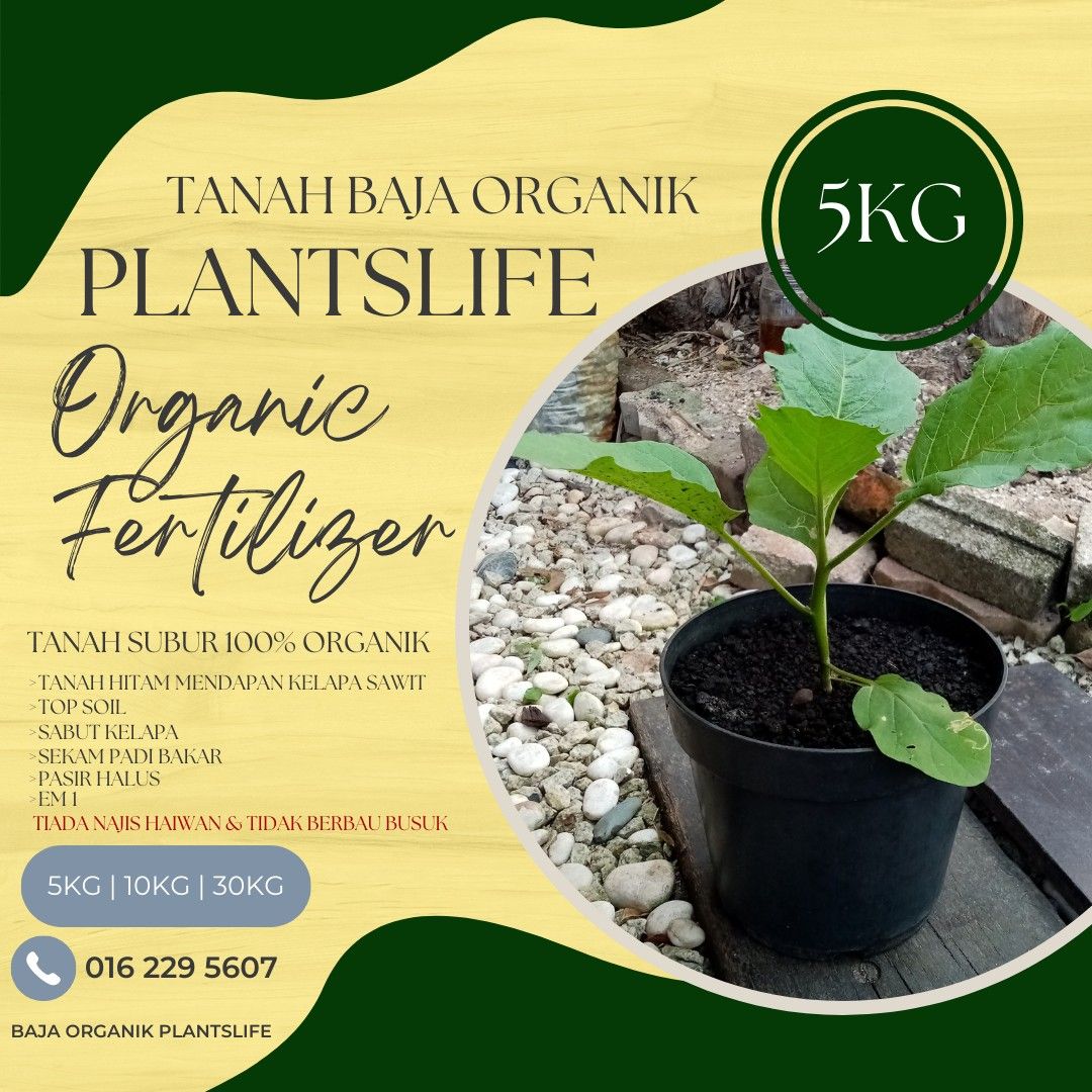 Plantslife 5kg Tanah Baja Organik, Furniture & Home Living, Gardening ...