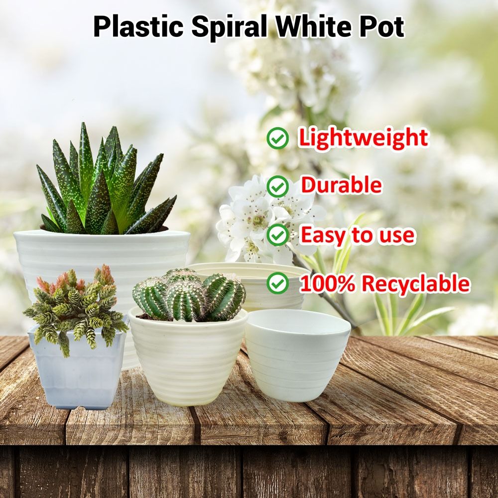 Plastic Spiral Plant Pot Flower Pot Indoor/Outdoor Round,Square Cup ...